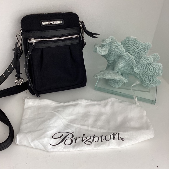 Brighton | Bags | New Brighton Small Leather Nylon Crossbody Purse Bag ...